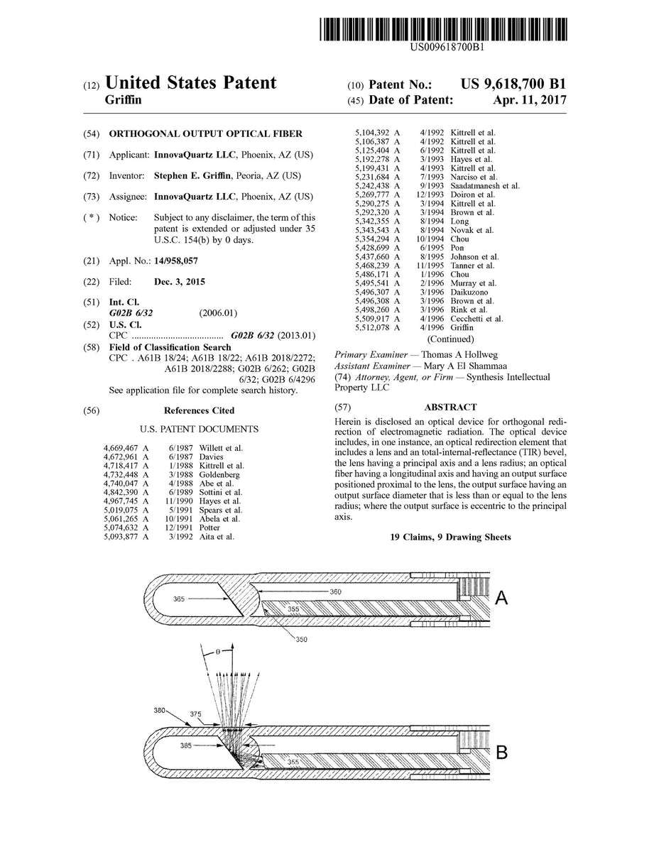 IQ receives US Patent for Right Angle Output Side Firing Fiber – Silica ...